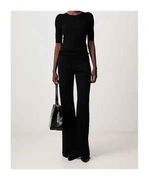 Soeur High-waisted Knit Flare Pants