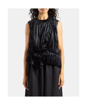 Comme Des Garçons Sleeveless Draped Pleated Blouse