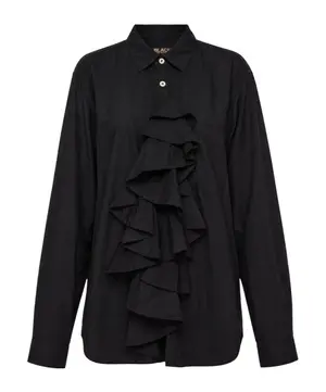 Comme Des Garçons Asymmetric Ruffle Shirt - Black