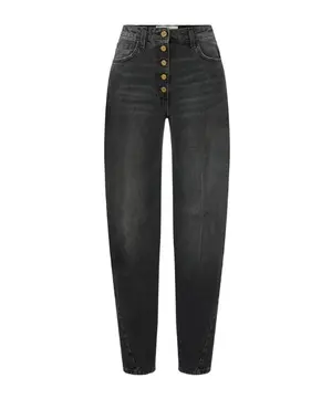 Elisabetta Franchi Button-up Faded-effect Jeans - Black
