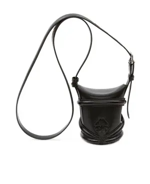 Alexander McQueen The Curve Logo Embossed Mini Bucket Bag