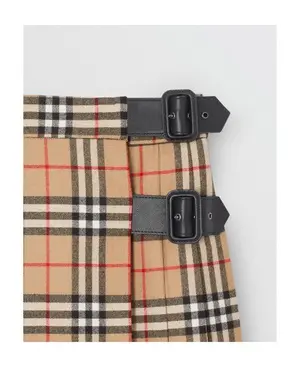 Burberry Lambskin Detail Vintage Check Kilt
