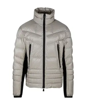 Moncler Canmore Logo Patch Down Jacket - Gray
