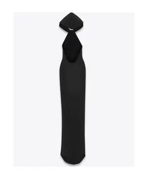 Saint Laurent Open-back Hooded Long Dress