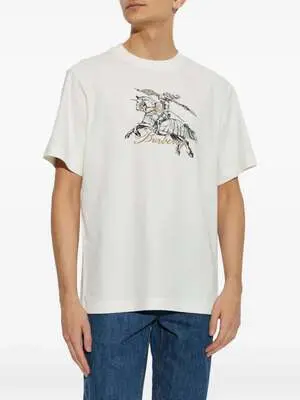 Burberry Etched Knight Crewneck T-shirt - Chalk White