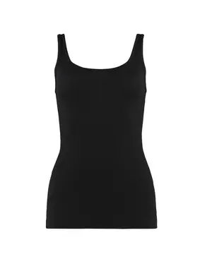 Vince Ribbed Sleeveless Tank Top - Black