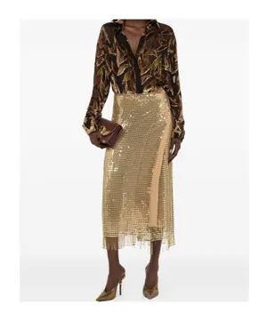 Roberto Cavalli Embellished Fringe Skirt