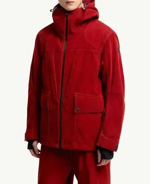 Moncler Airolo Corduroy Insulated Hooded Ski Jacket