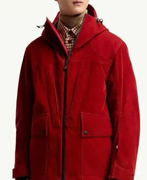Moncler Airolo Corduroy Insulated Hooded Ski Jacket
