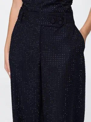 Pinko Rhinestone-embellished Wide-leg Trousers