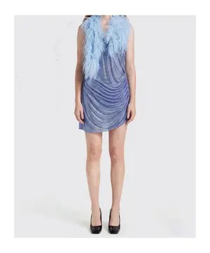 Giuseppe Di Morabito Draped Feather Mini Dress
