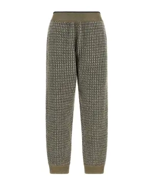 Brunello Cucinelli Mohair, Virgin Wool And Cashmere Sparklin Ghoundstooth Knit Track Trousers