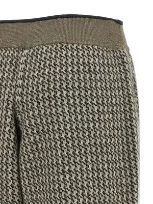 Brunello Cucinelli Mohair, Virgin Wool And Cashmere Sparklin Ghoundstooth Knit Track Trousers