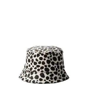 Prada Printed Calf-hair Bucket Hat - White/black