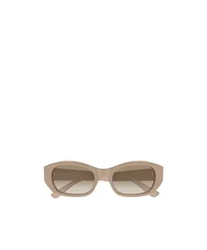 Balenciaga Oval Frame Sunglasses - Nude
