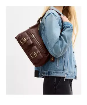 COACH Allison Zip Top Shoulder Bag - Brown
