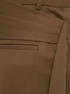 Giuseppe Di Morabito Wide Leg Wool Trousers With Draped Waistband