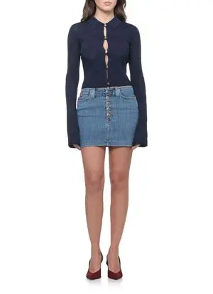 DONDUP Lace Cut-out Cropped Cardigan