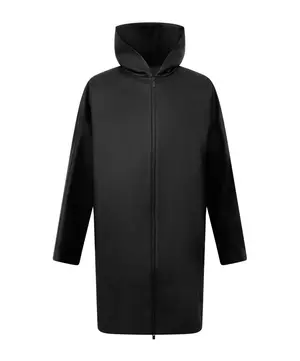 Fear Of God Hooded Zip Long Coat - Black