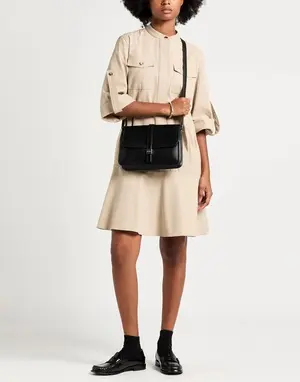 Max Mara Glossy Leather Flap Messenger Crossbody Bags