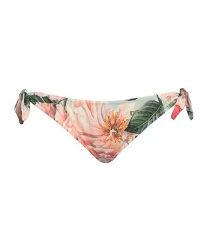 Dolce & Gabbana Floral Print Side Tie Bikini Bottom - Nude