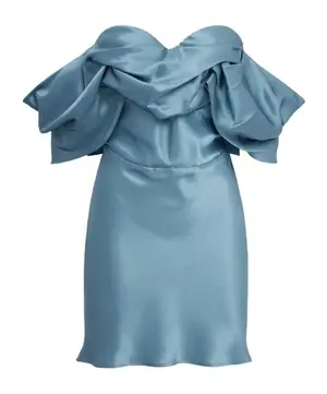 Giuseppe Di Morabito Draped Short Silk Dress - Blue