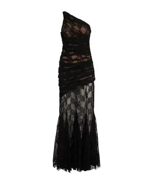 Giuseppe Di Morabito One Shoulder Draped Lace Long Dress