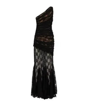 Giuseppe Di Morabito One Shoulder Draped Lace Long Dress