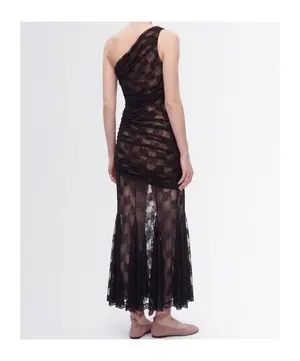Giuseppe Di Morabito One Shoulder Draped Lace Long Dress
