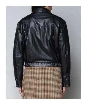 KAOS Long-sleeved Collared Leather Jacket