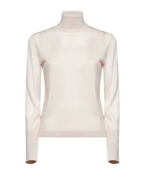 KAOS Mock-neck Knitted Sweater - White