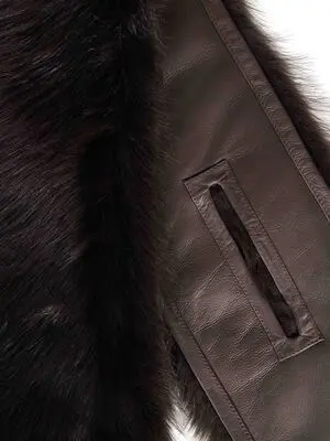 Magda Butrym Faux-fur Panelled Leather Scarf