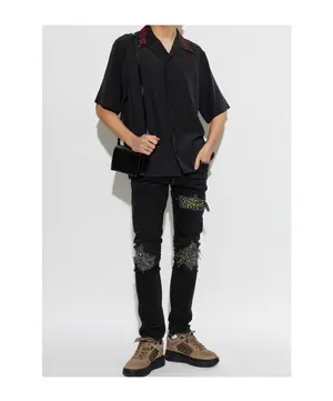 Amiri Embroidered Collar Short-sleeve Shirt