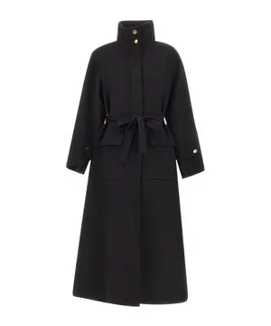 KAOS Belted High-collar Coat