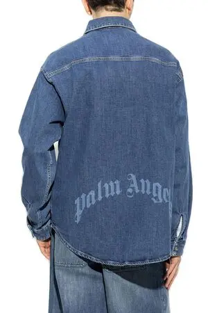 Palm Angels Logo Back Denim Shirt