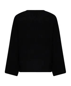 KAOS Button-sleeve Ribbed Knitted Sweater