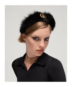 Gucci Fuzzy Hair Band With Double G