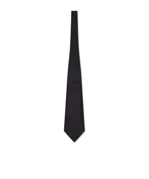 Dolce & Gabbana Dolce Gabbana Logo Patch Satin Tie - Black