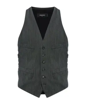 Dsquared2 Button-up V-neck Gilet - Black