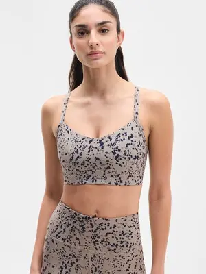 Athleta Vital Print Sports Bra A-c - Eggshell Abstract