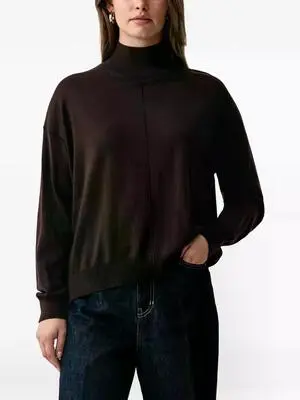 KAOS High-neck Seam-detail Sweater - Brown
