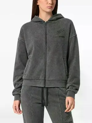 PLEIN SPORT Acid-wash Zip-up Hoodie
