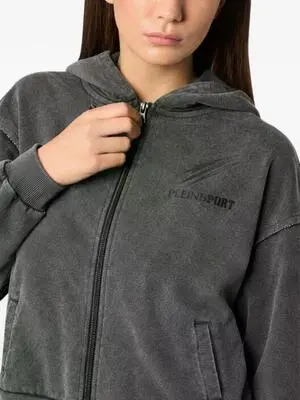 PLEIN SPORT Acid-wash Zip-up Hoodie