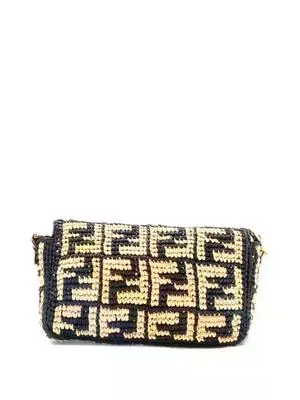 Fendi Baguette Nm Bag Zucca Raffia Small Shoulder Bag