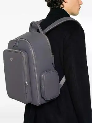 Emporio Armani Logo-plaque Saffiano-effect Backpack
