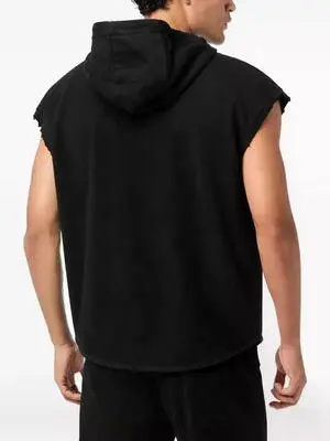 PLEIN SPORT Raw-edge Sleeveless Hoodie