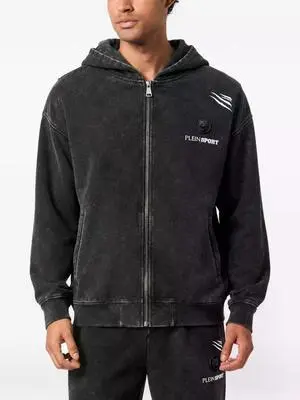 PLEIN SPORT Washed Fleece-effect Hoodie