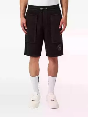 PLEIN SPORT Raw-edge Patch-pocket Shorts