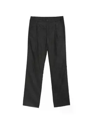 HEVO Pleated Straight-leg Trousers - Grey