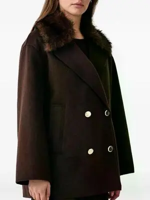 KAOS Faux-fur Collar Double-breasted Coat